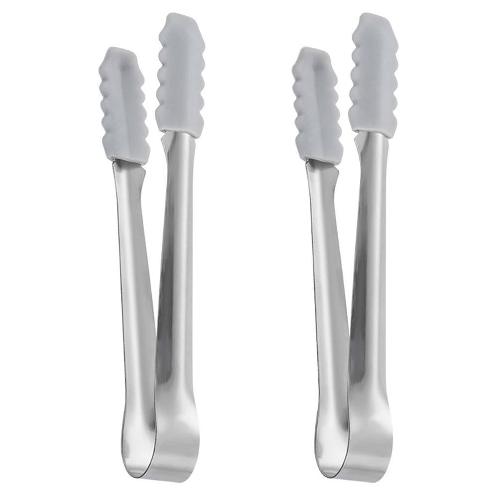 2 Pcs Ice Cube Tongs Toast Professional Silicone Sleeve An Fittings ...