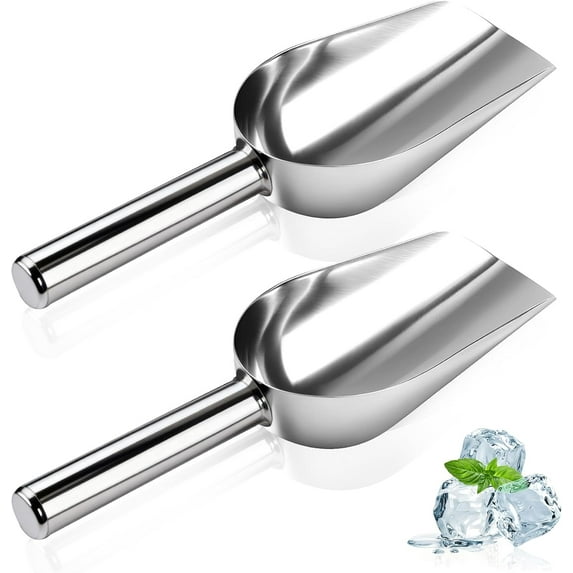 2 Pcs Ice Scoop for Freezer, 6 Oz Metal Ice Scooper, Stainless Steel ...