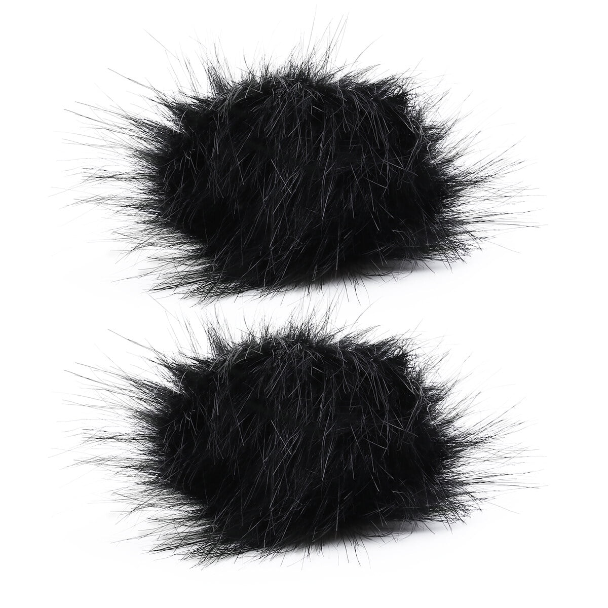 2 Pcs Imitation Raccoon Fox Fur Ball Cotton Buds for Ears Balls ...