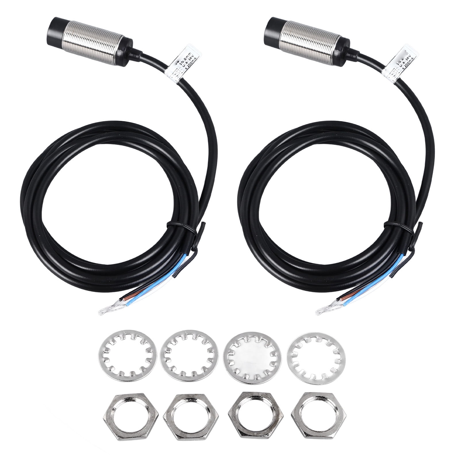 2 Pcs Inductive Proximity Sensor 8mm Detecting Distance DC 4 Wire NPN ...