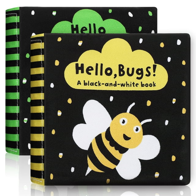 2 Pcs Infant Book Newborn Black and White Toys Early Educational ...