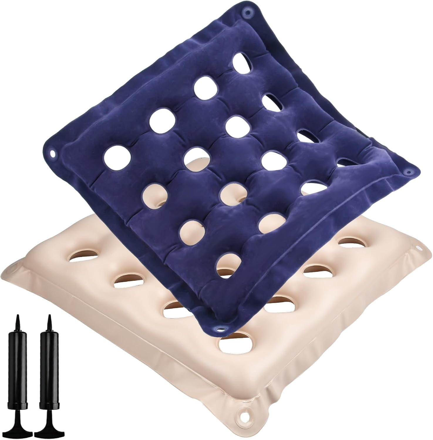 2 Pcs Inflatable Seat Cushions, 18.5 * 18.5'' Waffle Cushion, Pressure ...