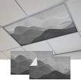 2 Pcs Ink Mountain Ridges Fluorescent Light Covers Ash Gray Ombre Line ...