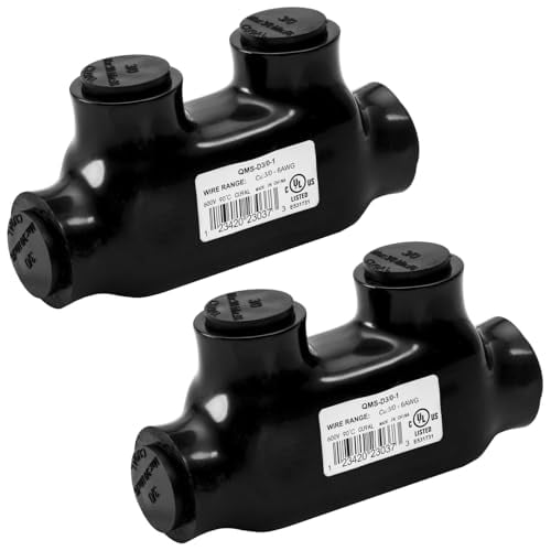 2 Pcs Insulated Multi-Tap Connectors, 3/0-6AWG, 2 Port, Rated Up to ...