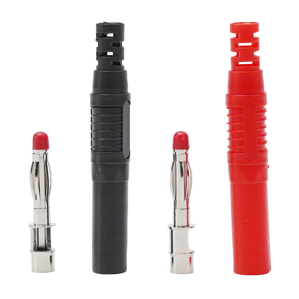 2 Pcs Insulated Safety 4mm Male Banana DIY Connectors Instrument Test ...