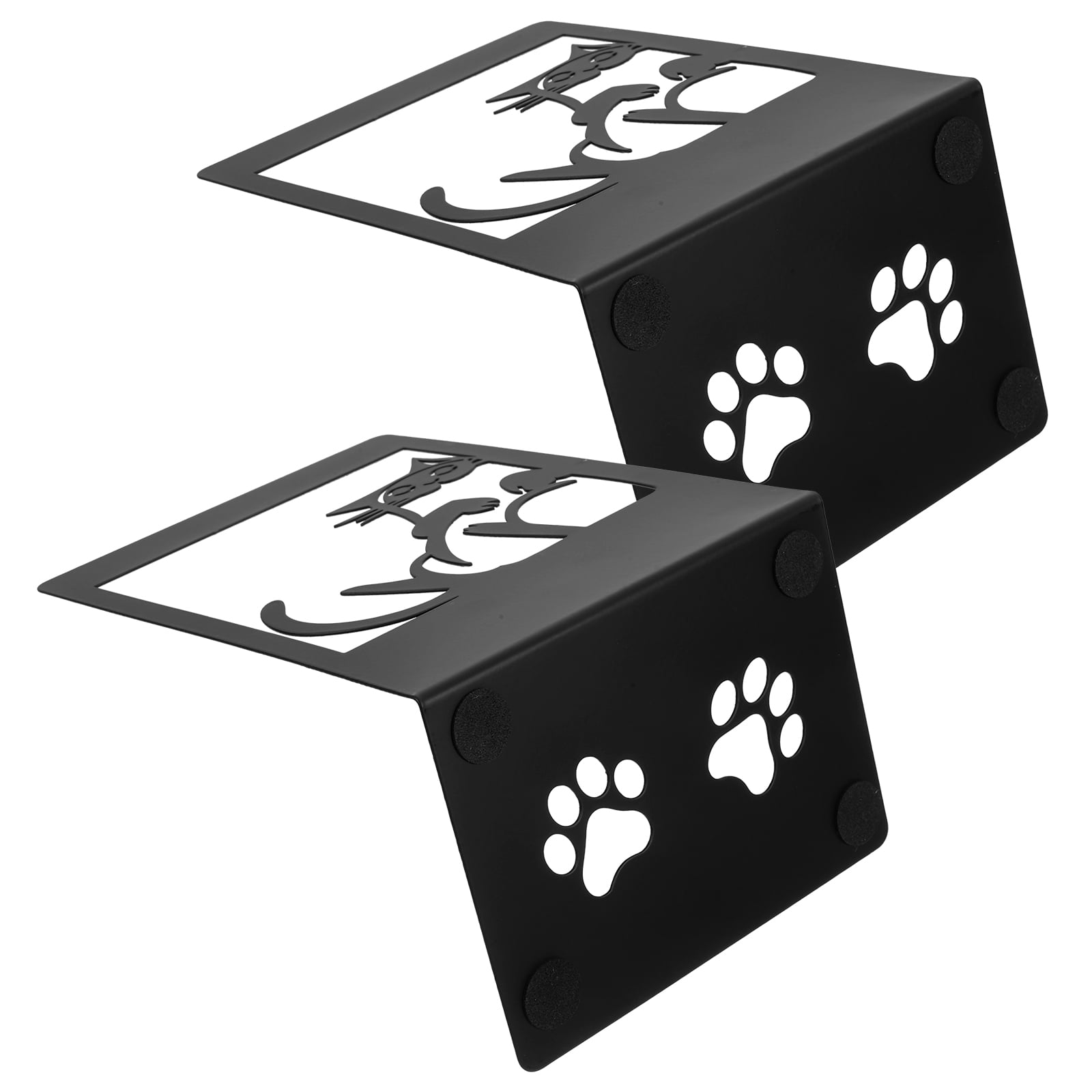 2 Pcs Iron Cat Bookend Tabletop Bookshelf Book Shelves Unique Bookends ...