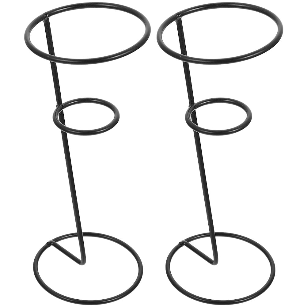 2 Pcs Iron Ice Cream Stand Dessert Display Stands Waffles Men's Black ...