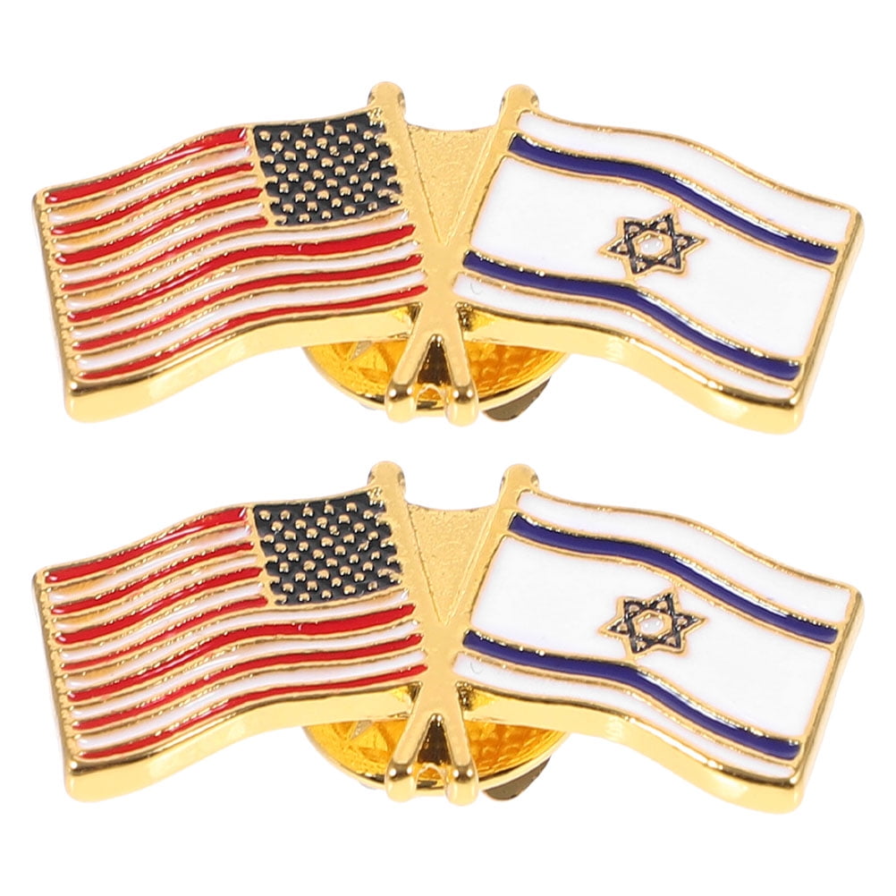 2 Pcs Israel Flag Badge Patriotic Badge International Lapel Pin American Flag Pin Lapel Pins ...