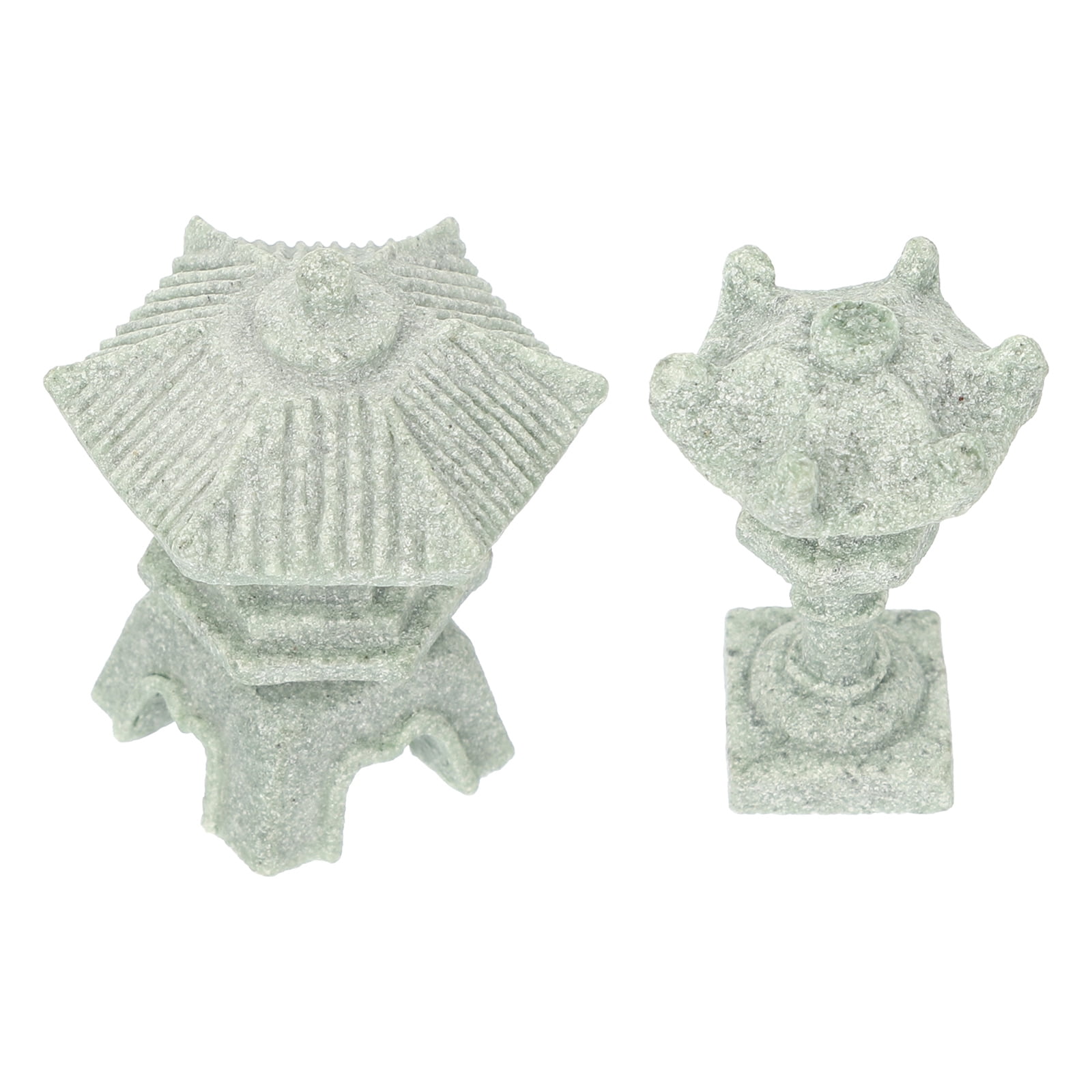 2 Pcs Japanese Tower Light Decoration Zen Garden Sand Pavilion Gazebo ...