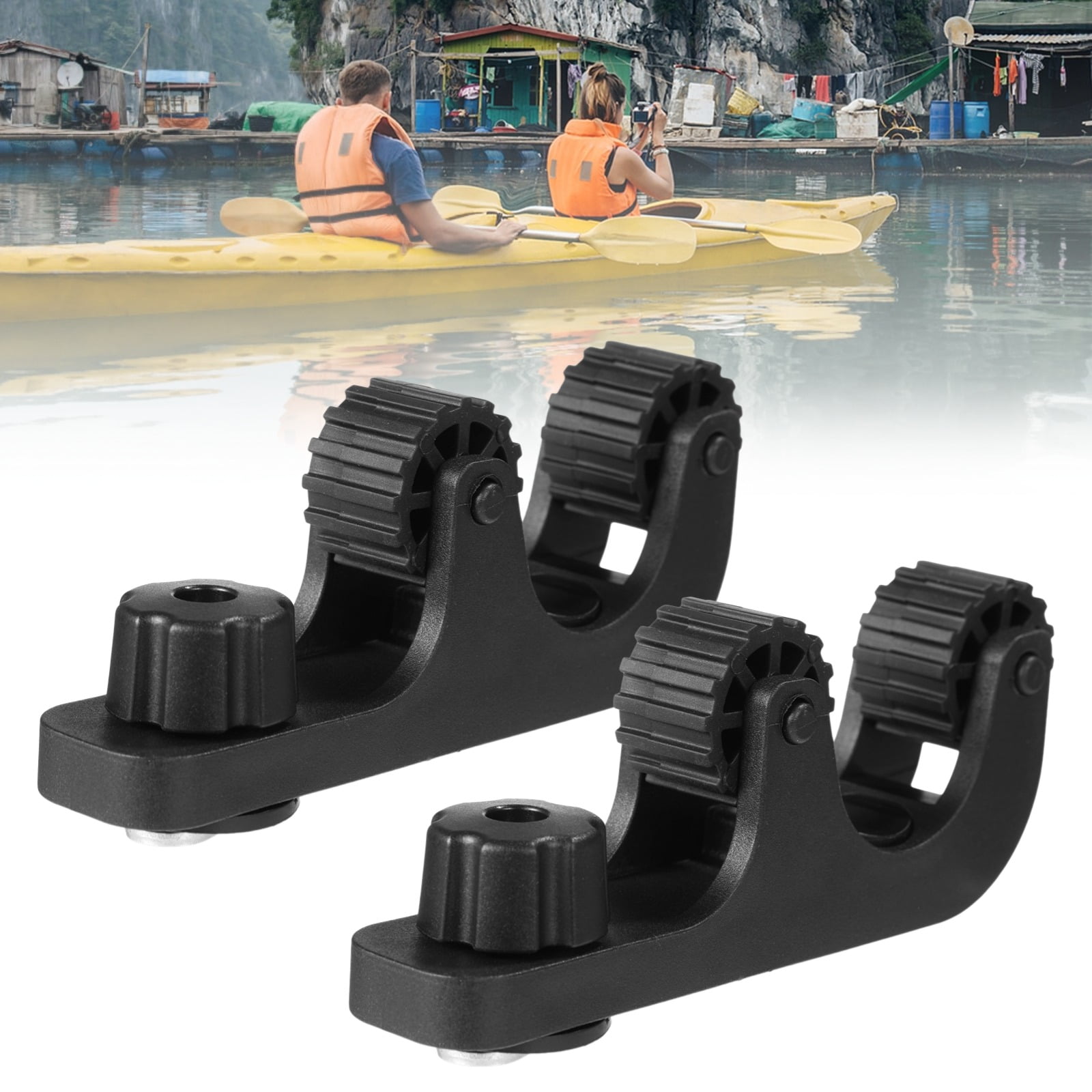 2 Pcs Kayak Paddle Holders, Kayak Oar Holder Clips, PKayak Track Mount ...
