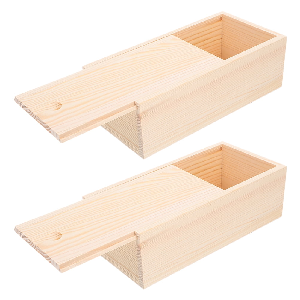 2 Pcs Keepsake Boxes with Lids Pine Pull-out Box 14.50X7.50X4.50CM ...