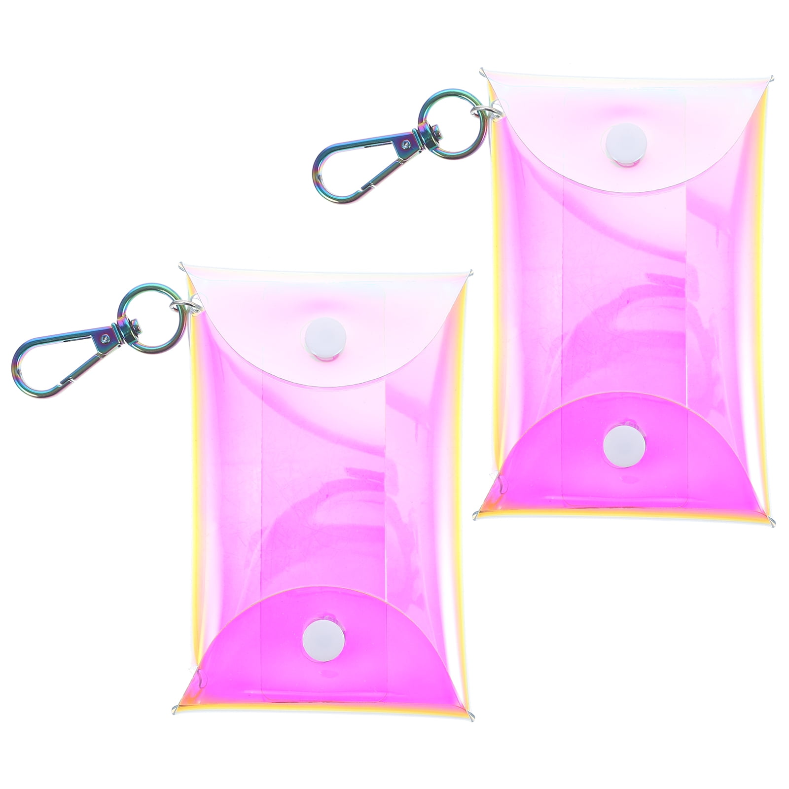 2 Pcs Key Fob Clear Makeup Bag Coin Pouch for Outdoor Change Purse for ...