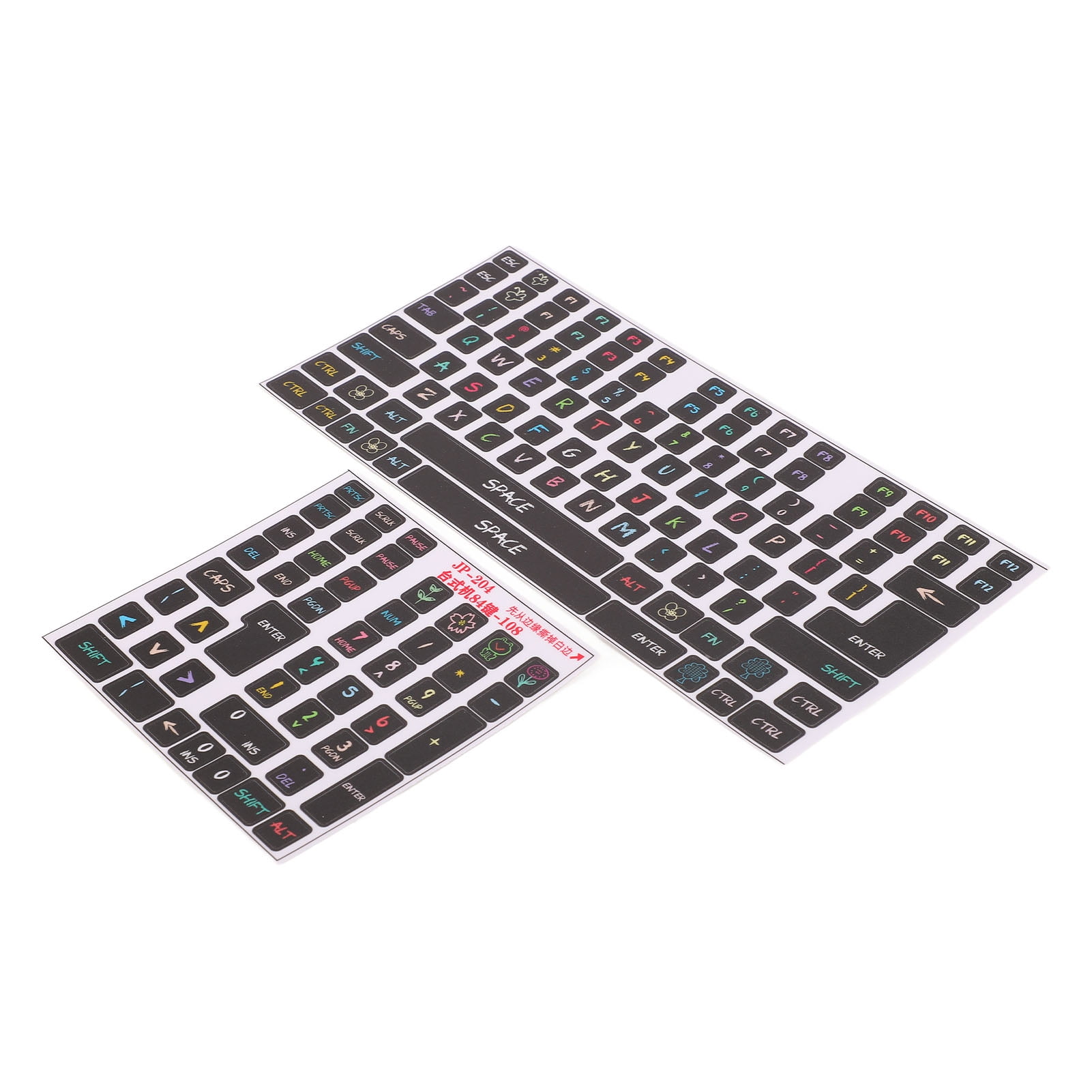 2 Pcs Keyboard Stickers PVC Decorative General Desktop Computer Keycaps ...