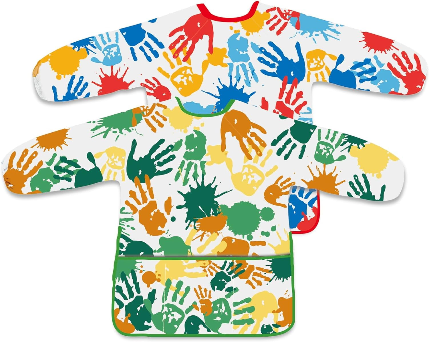 2 Pcs Kids Art Smock Painting Toddler Smock Long Sleeve with 3 Pockets ...