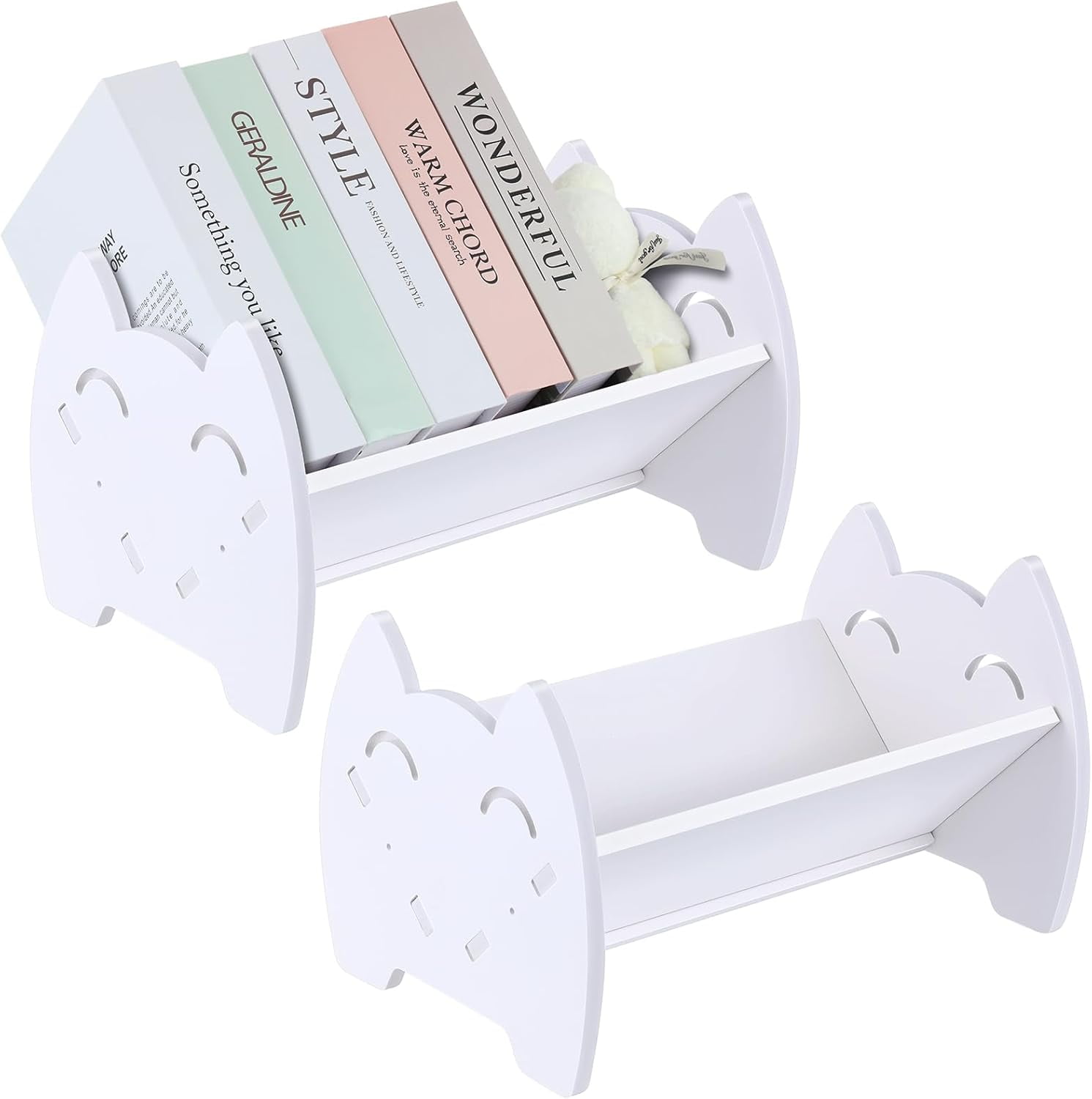 2 Pcs Kids Bookshelf Small Desktop Bookshelf Tilted Bookcase for Kids ...