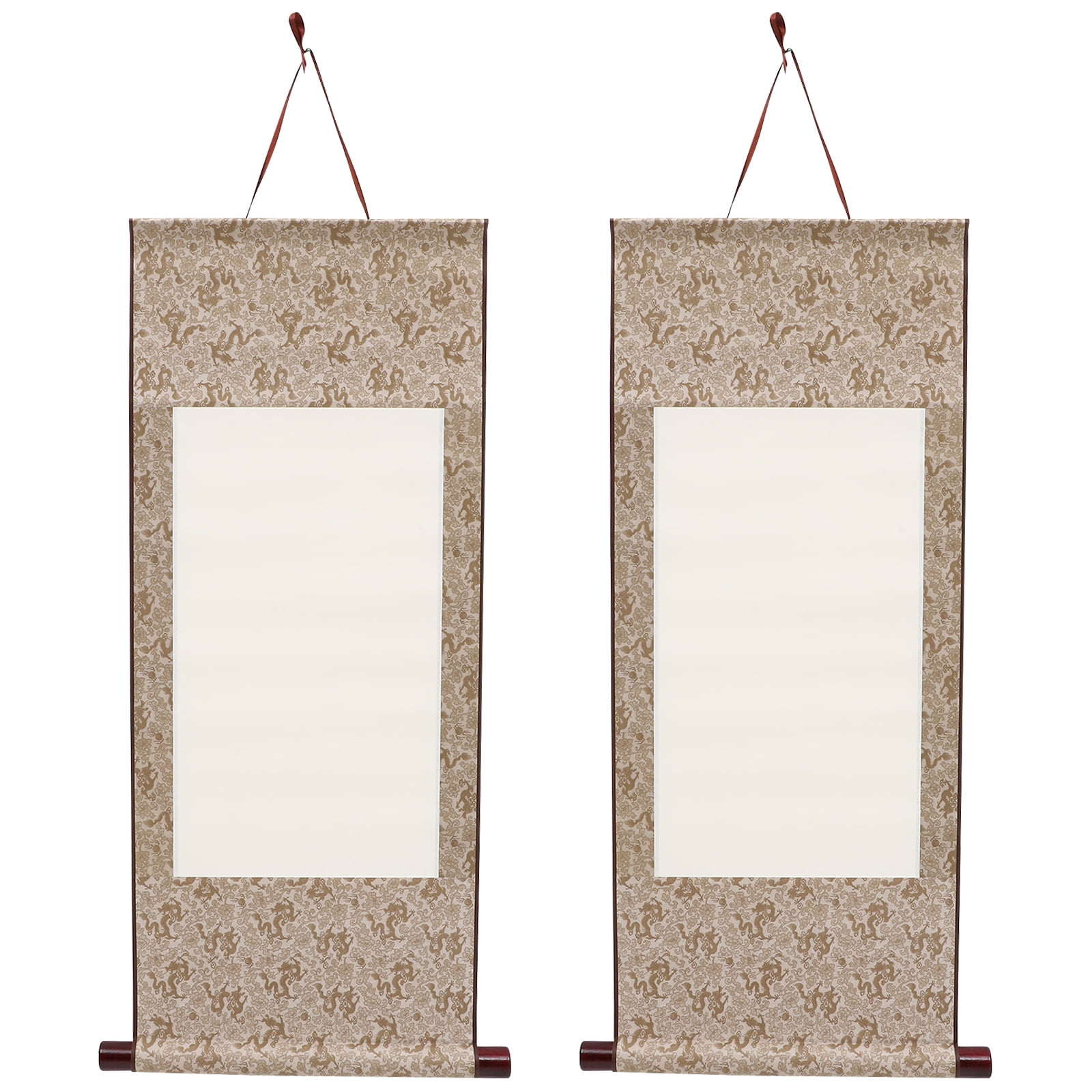 2 Pcs Kids Scroll Paper Calligraphy Art Blank Scrolls Silk Hanging ...