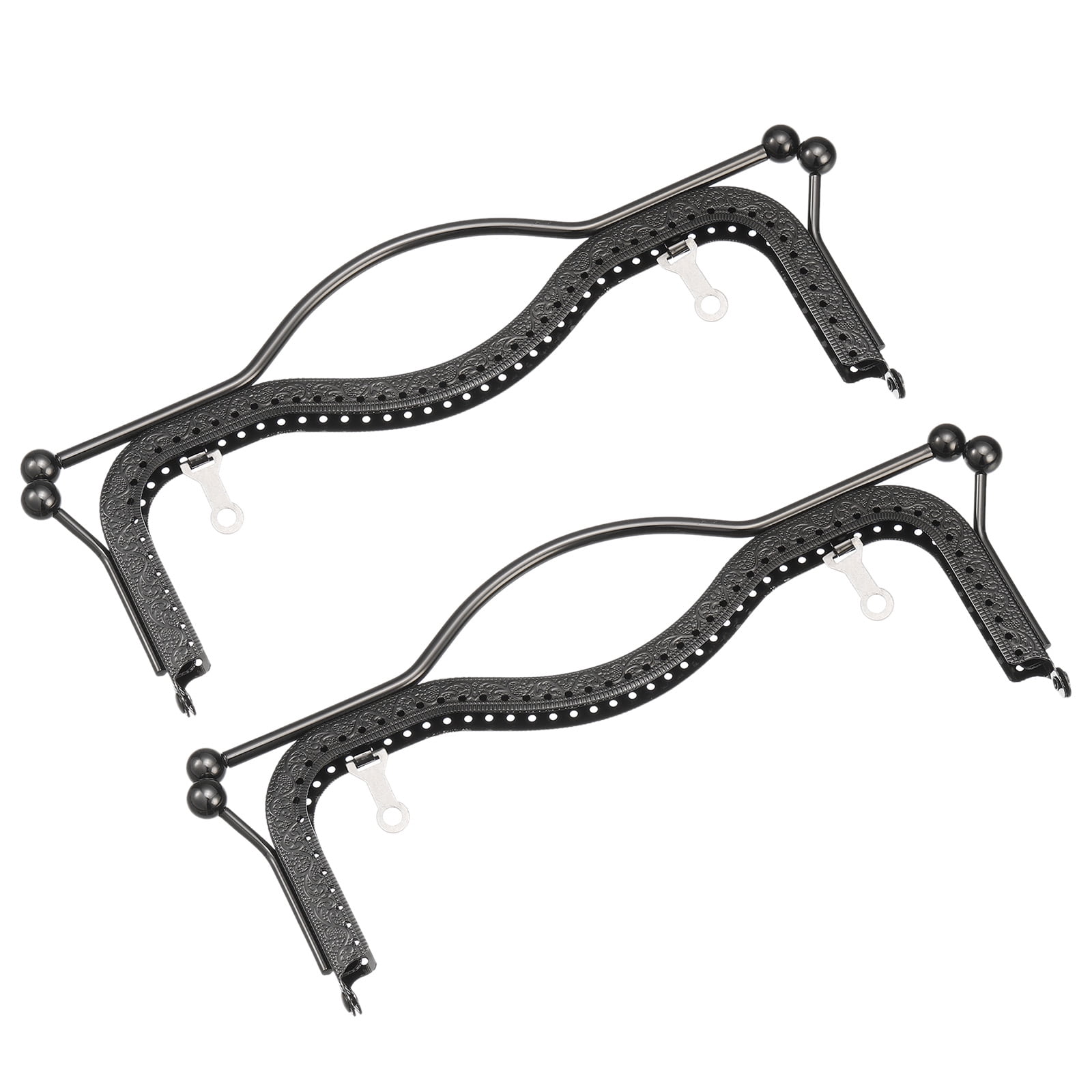 2 Pcs Kiss Lock Clasp Frame 8.1" Embossed Clutch Frame with Handle for ...