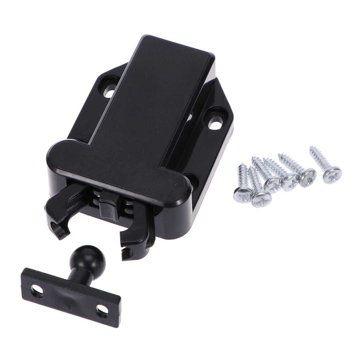 2 Pcs Kitchen Cabinets Press Latch Self-locking Lock D D Black Cabinet ...