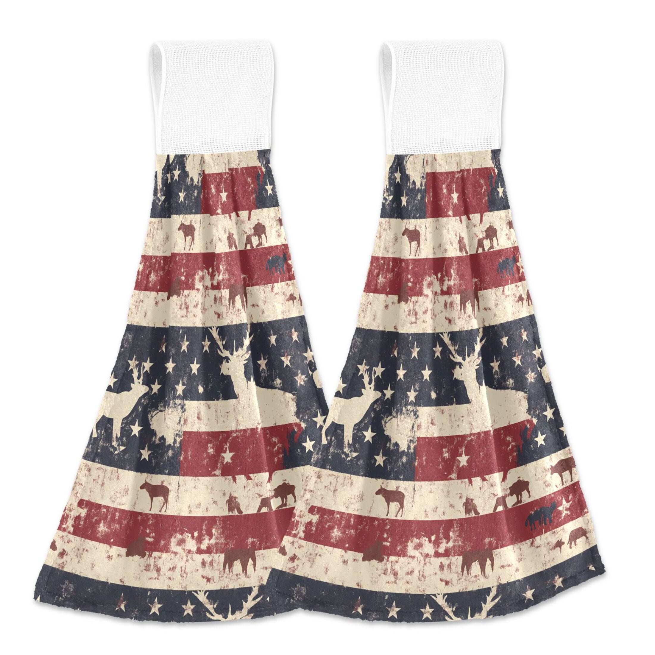 2 Pcs Kitchen Hand Towels with Hanging Loops Absorbent Soft Fast Drying ...