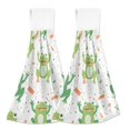 2 Pcs Kitchen Hand Towels with Hanging Loops Absorbent Soft Fast Drying ...