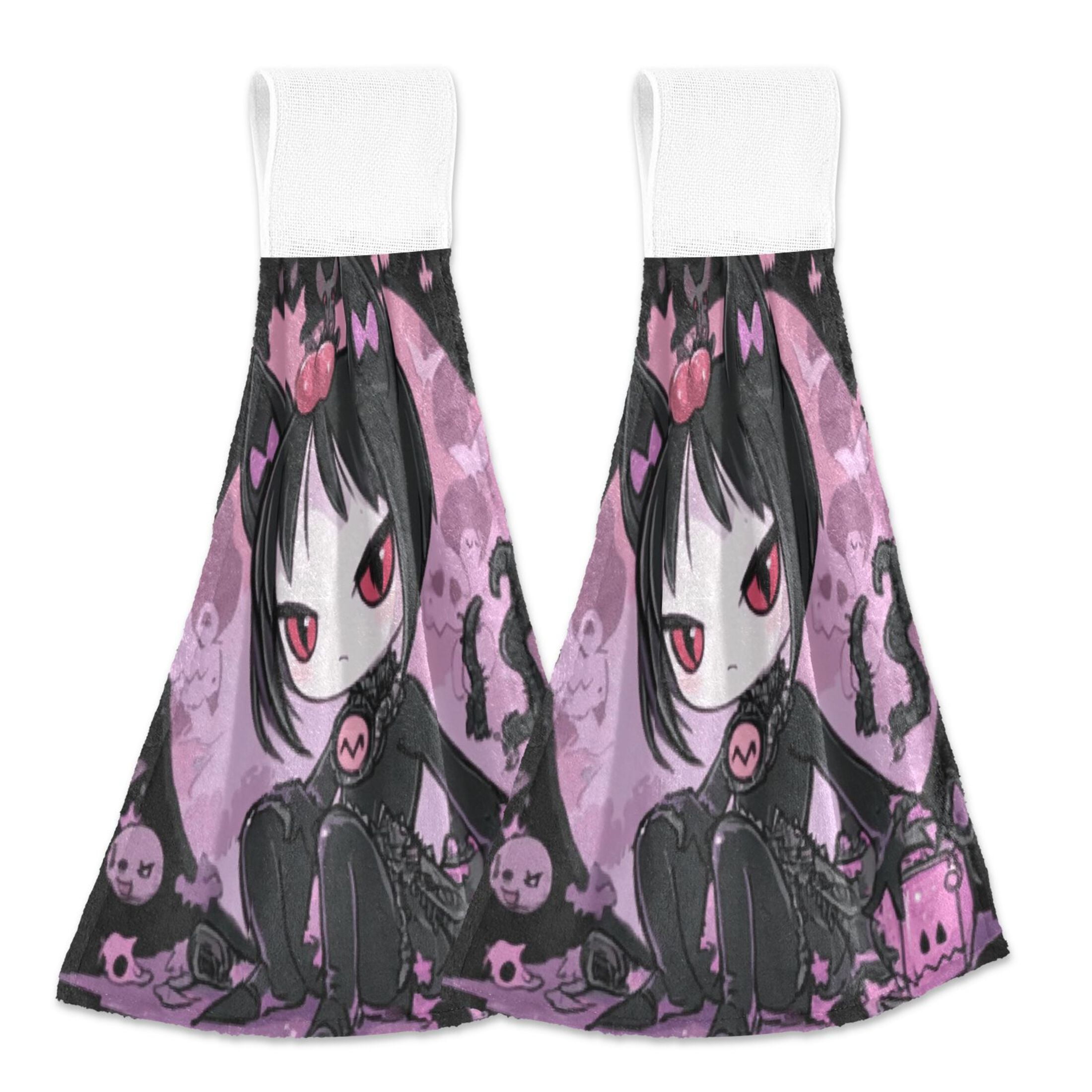 2 Pcs Kitchen Hand Towels with Hanging Loops Absorbent Soft Fast Drying ...