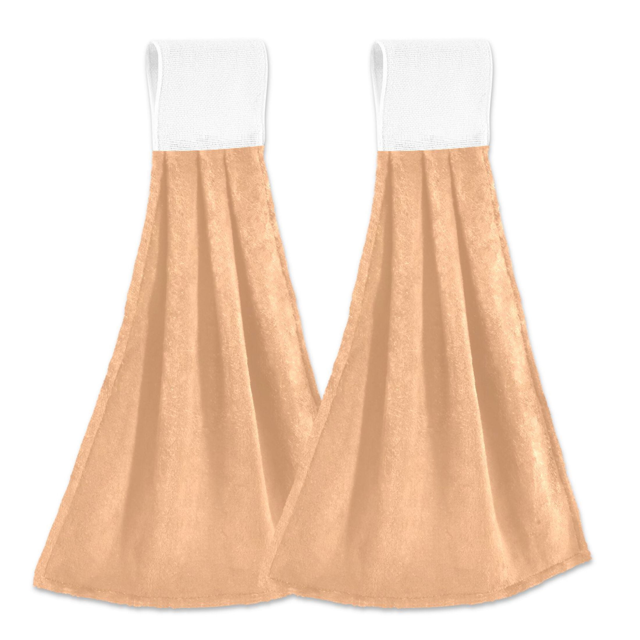 2 Pcs Kitchen Hand Towels with Hanging Loops Absorbent Soft Fast Drying ...