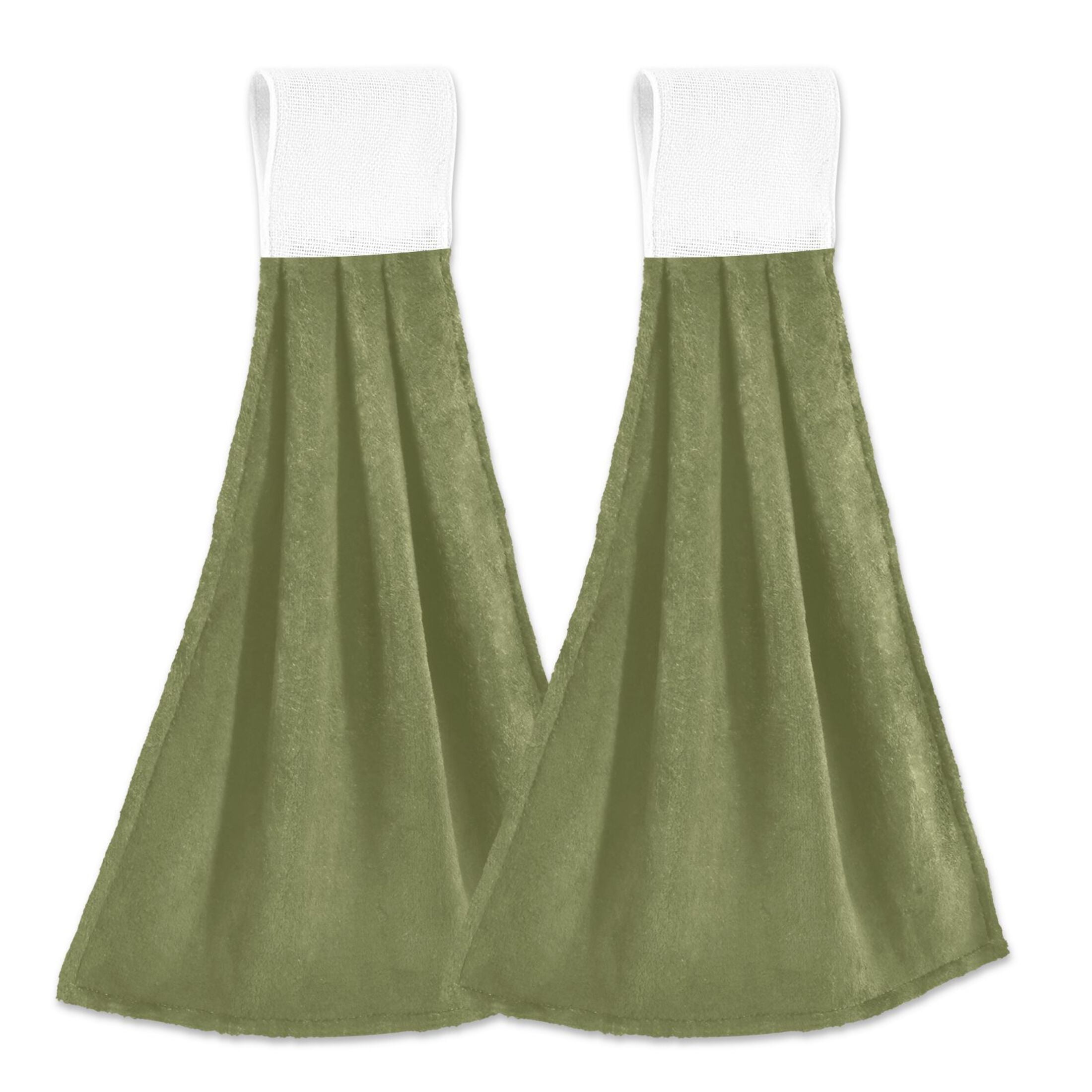 2 Pcs Kitchen Hand Towels with Hanging Loops Absorbent Soft Fast Drying ...