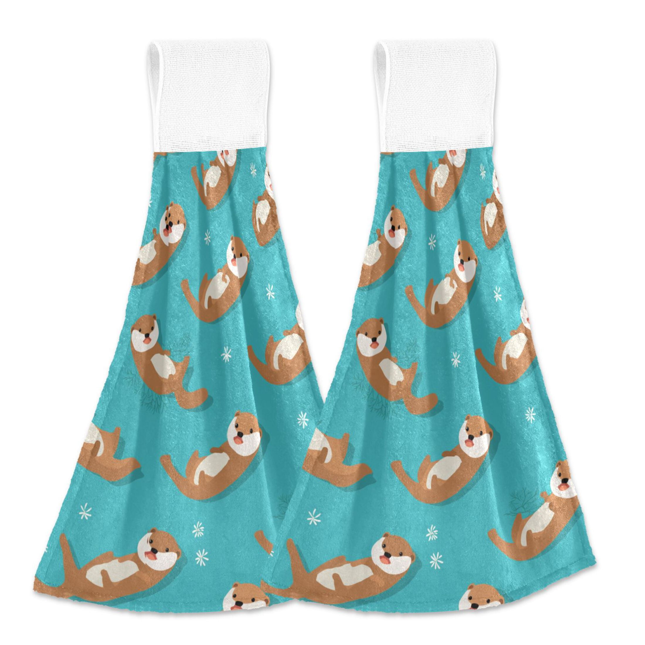 2 Pcs Kitchen Hand Towels with Hanging Loops Absorbent Soft Fast Drying ...