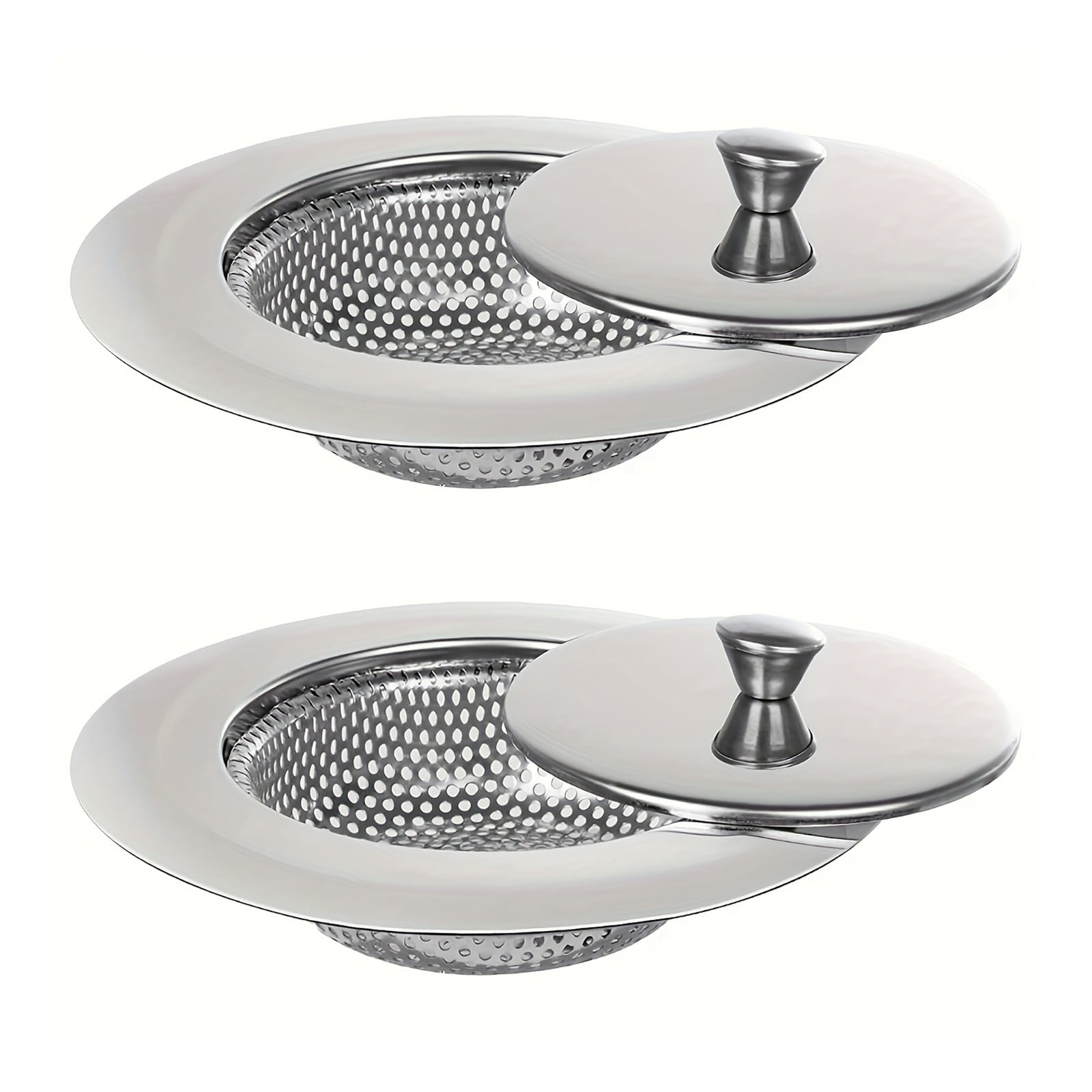 2 Pcs Kitchen Sink Strainer Stainless Steel, Mesh and Punching, Kitchen ...
