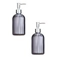 2 Pcs Kitchen Soap Dispenser, 400ml Vertical Stripes Glass Liquid Soap ...