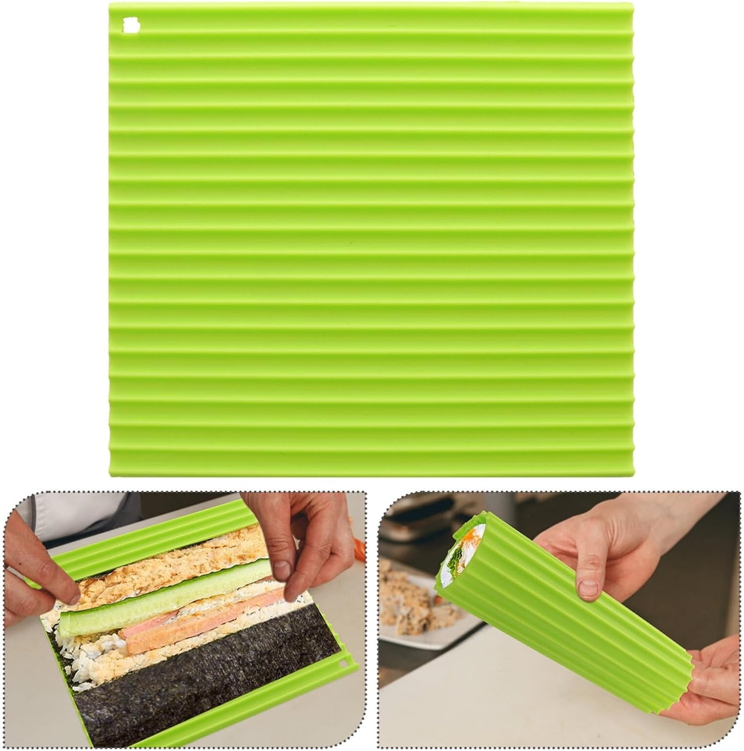 2 Pcs Kitchen Sushi Rolling Mat,Non Stick Silicone Sushi Making Kit ...