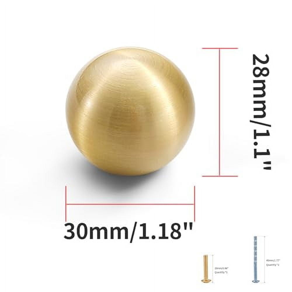 2 Pcs L Brass Cabinet Knobs Solid Pure Copper Cone Knob Pull Handles for Kitchen Cabinet Drawer ...