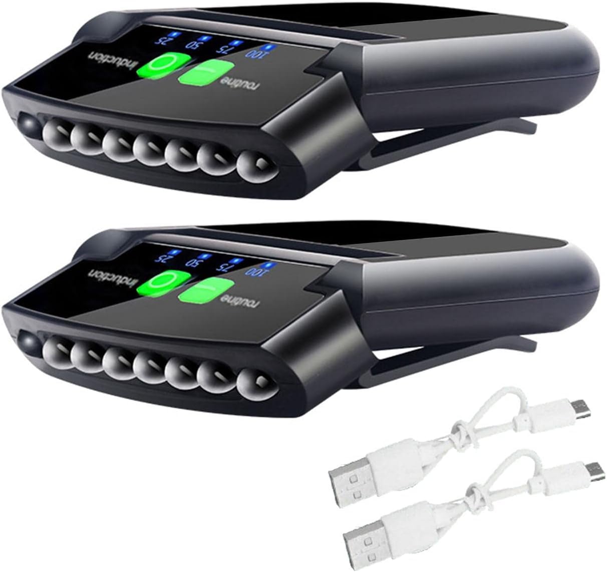 2 Pcs LED Hat Lights Clip On, Cap Light with USB Cable, Rechargeable ...