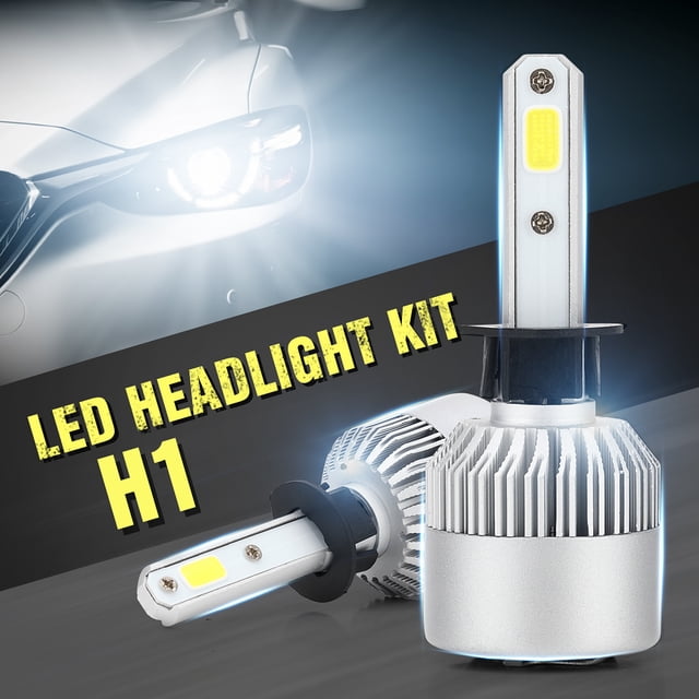 2 Pcs LED Headlight Bulbs Headlight H1 200W 20000LM COB LED Headlight ...