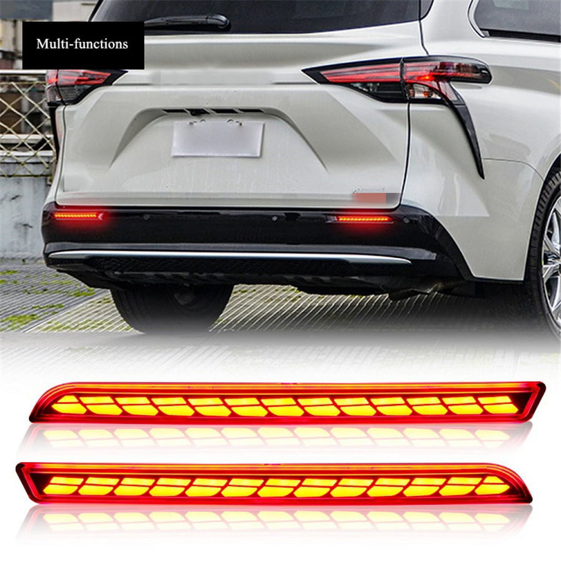 2 Pcs LED Rear Bumper Reflector Tail Brake Flowing Turn Signal Lights ...