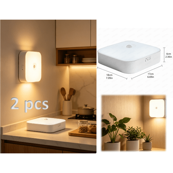 2 Pcs LED ceiling light with motion sensor, 3 lighting options, 10 ...