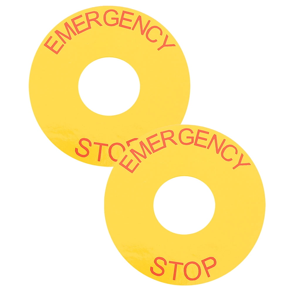 2 Pcs Labels Emergency Stop Sign Label Fajas Para Hombres Para El Gym ...