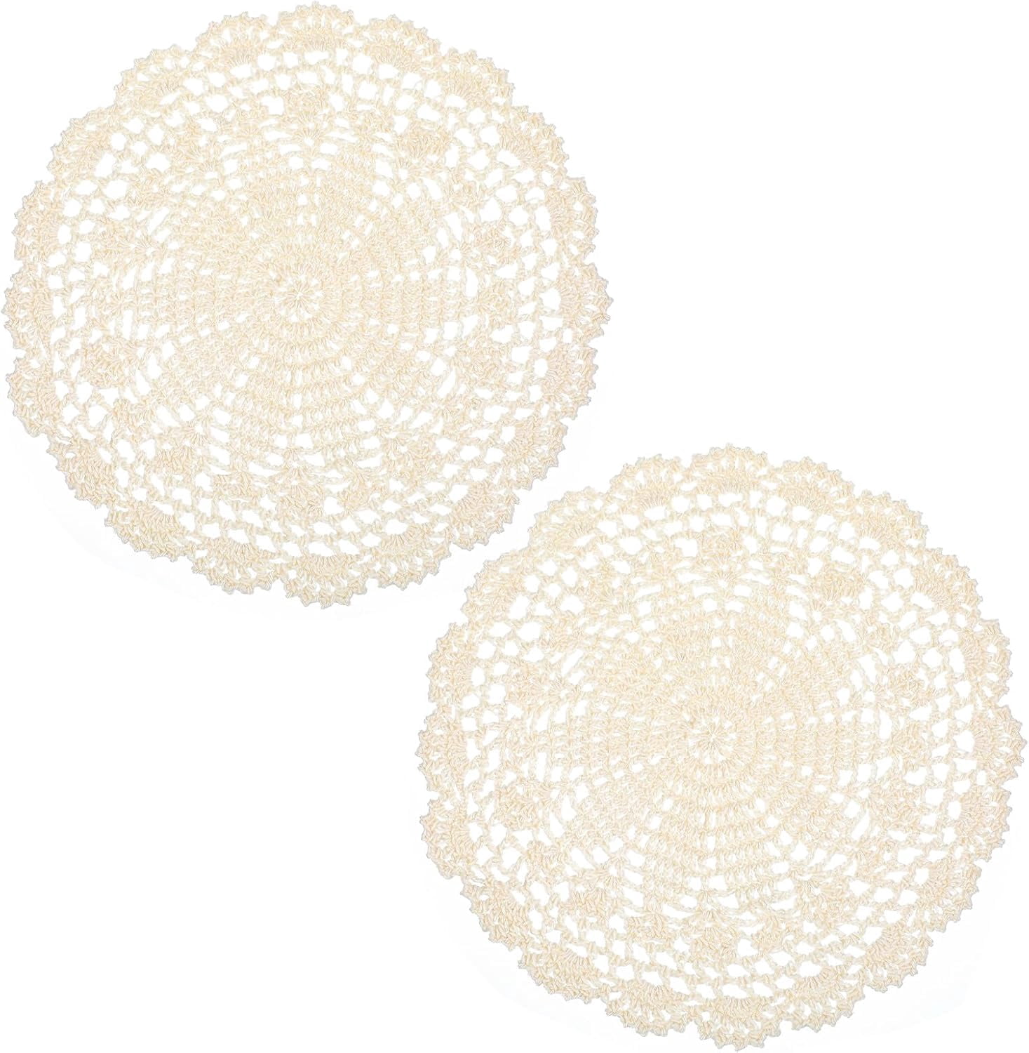2 Pcs Lace Doilies for Tables Crochet Doilies Lace Table Handmade ...