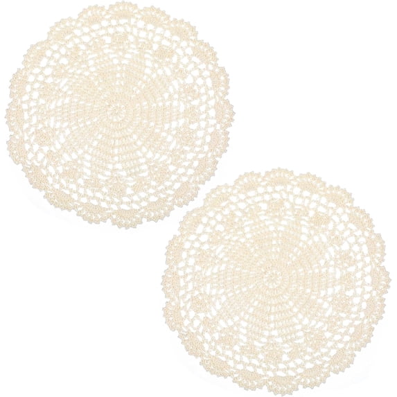 2 Pcs Lace Doilies for Tables Crochet Doilies Lace Table Handmade ...