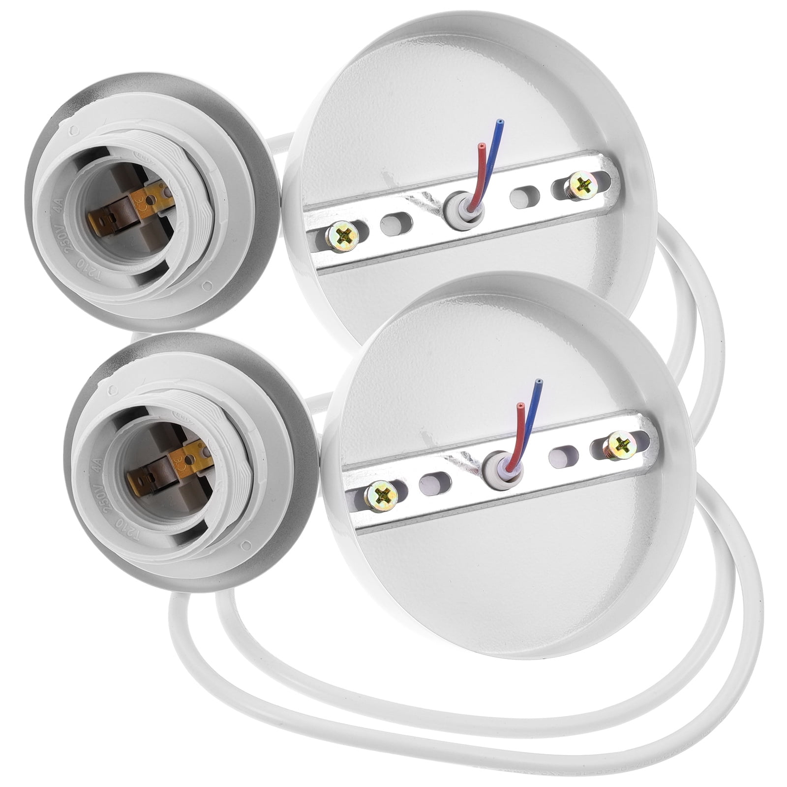 HOMEMAXS 2pcs E27 Base Ceiling Light Holder Metal Canopy Socket Bulb ...