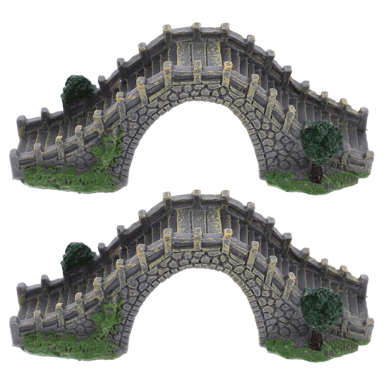 2 Pcs Landscape Bridge DIY Bonsai Bridge Model Fake Bridge Model Tiny Arch Bridge Craft Scene ...