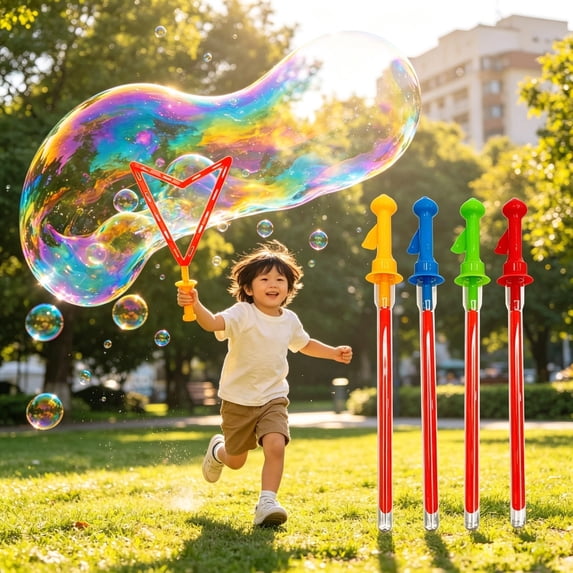 2 Pcs Large Bubble Wands - Bubble Wands for Kids Includes 2 Big Bubble ...