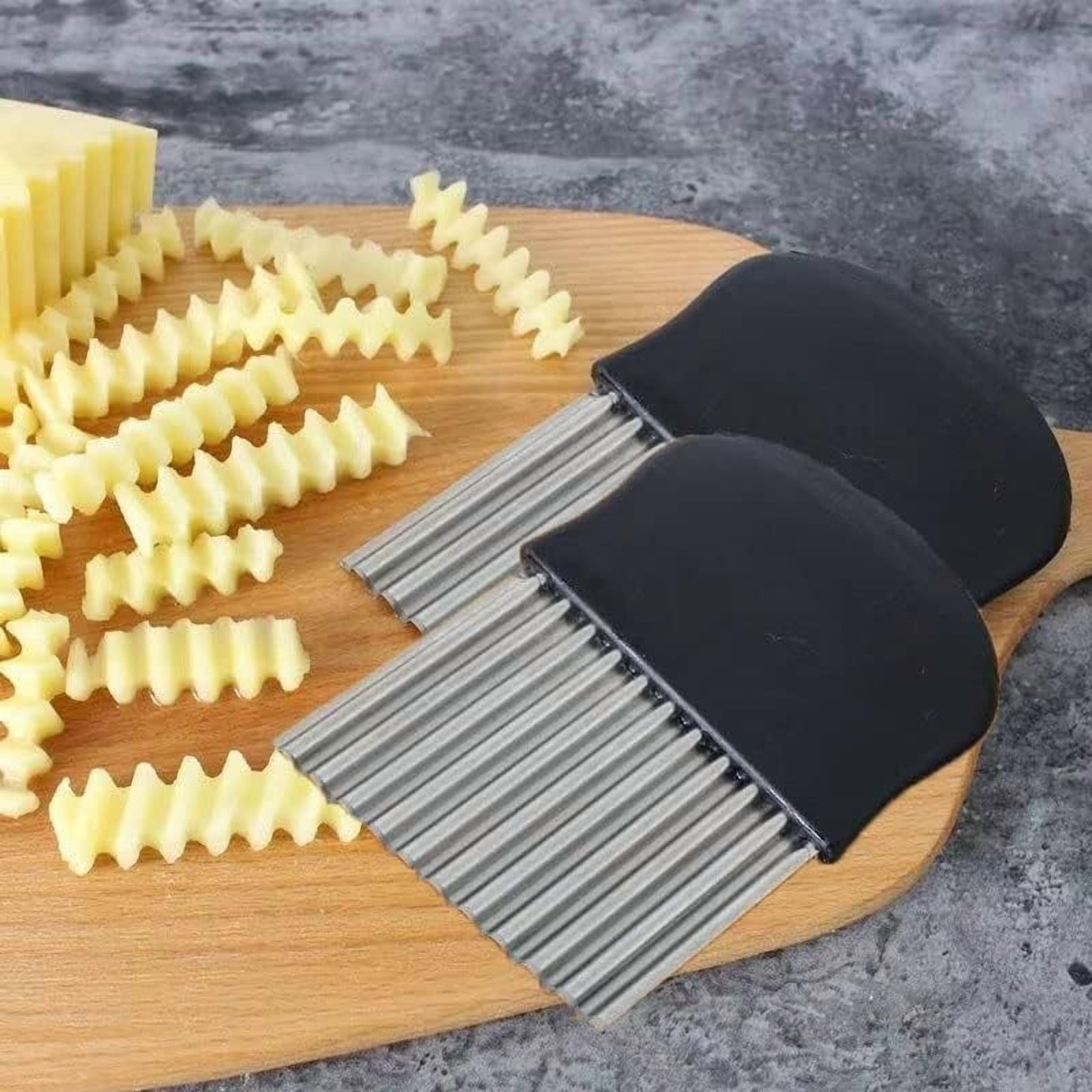 2 Pcs Large Crinkle Cutter - French Fry Slicer - Potato Knife Cutter ...