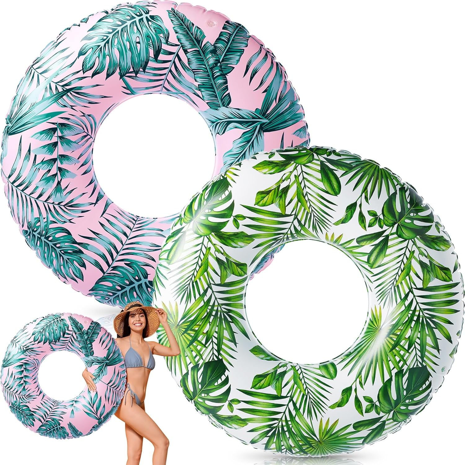 2 Pcs Large Float Tube 47.24 Inches Inflatable Pool Floats Jumbo ...