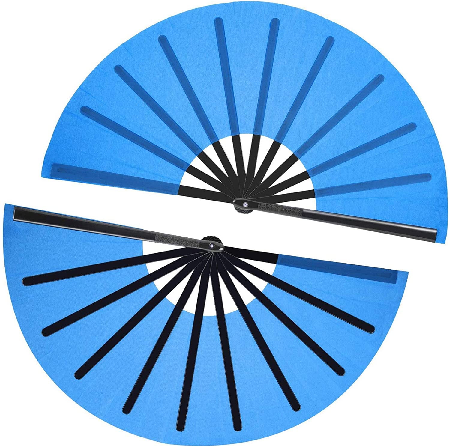 2 Pcs Large Folding Hand Rave Fan Nylon Cloth Foldable Hand Rave Fan ...