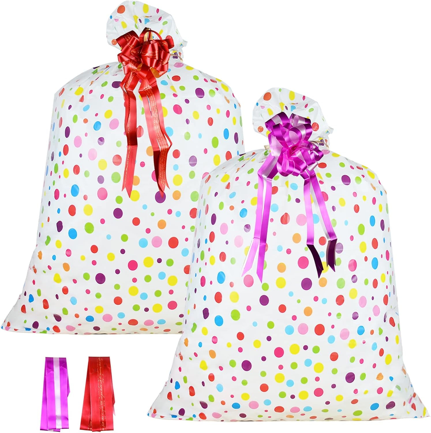 2 Pcs Large Gift Bags Oversized Plastic Storage Bags 48"x 36" with 2 ...