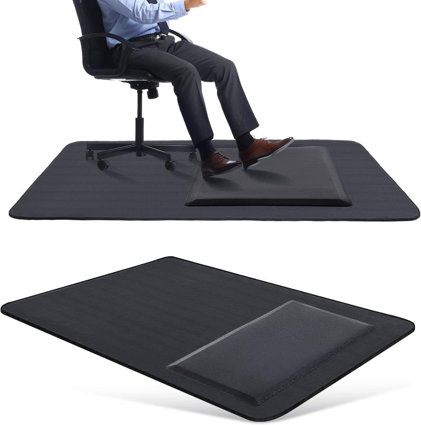 2 Pcs Large Hard Floor Chair Mat and Anti Fatigue Mat Set Desk Rug for ...