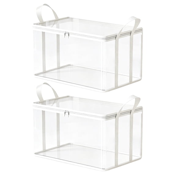2 Pcs Large Heavy-Duty Thick Plastic Clear Storage Bag for Clothes ...