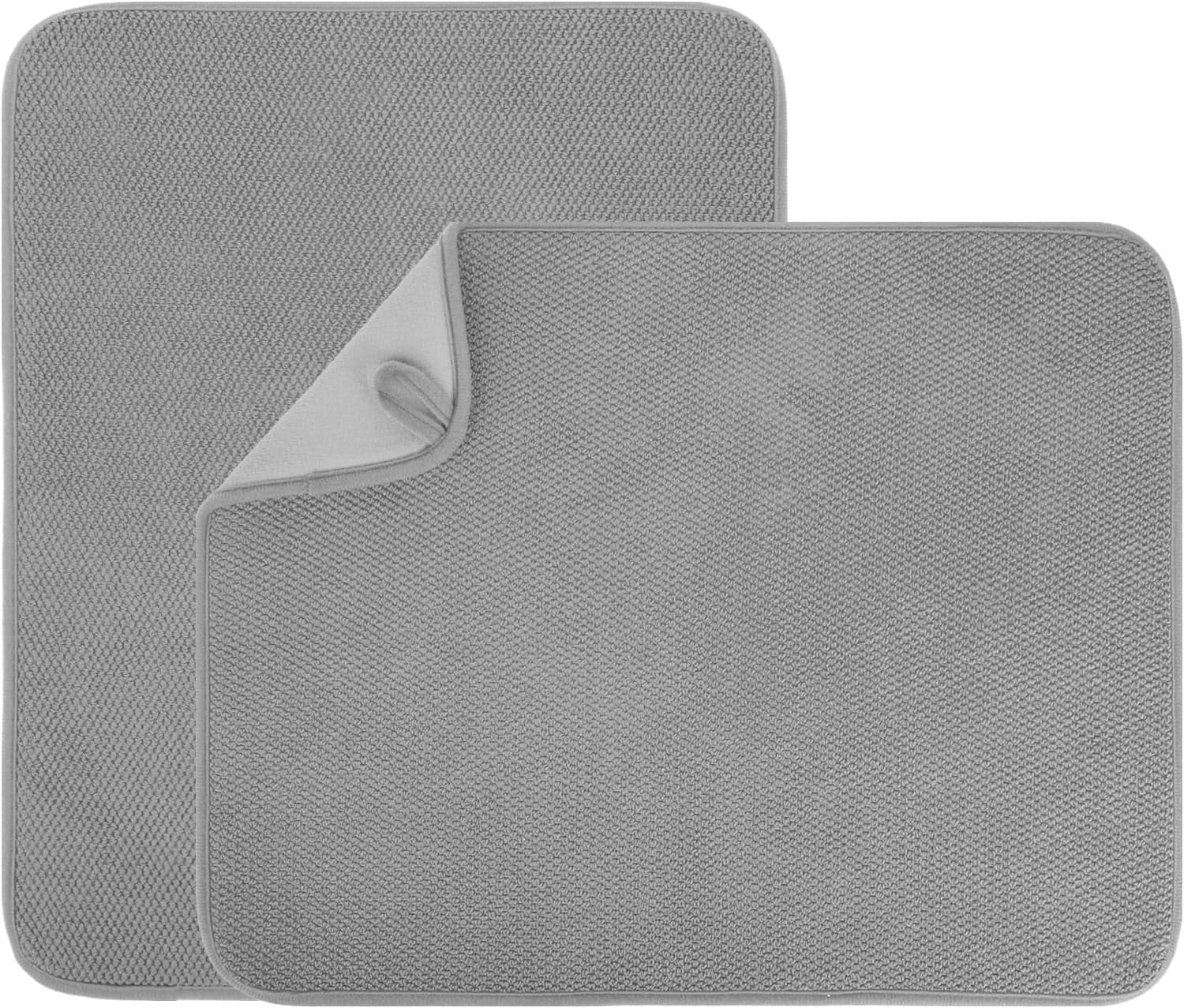 2 Pcs Large Size Microfiber Dish Drying Mat for Kitchen Counter, 20×15 ...