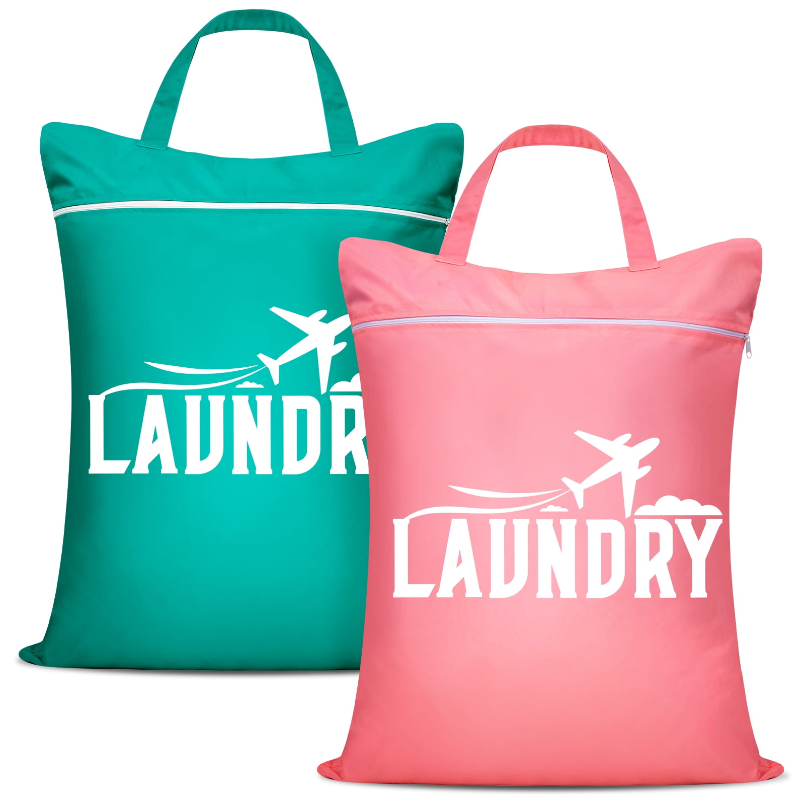 2 Pcs Large Travel Laundry Bag Washable Waterproof Wet Dry Bag Dirty ...
